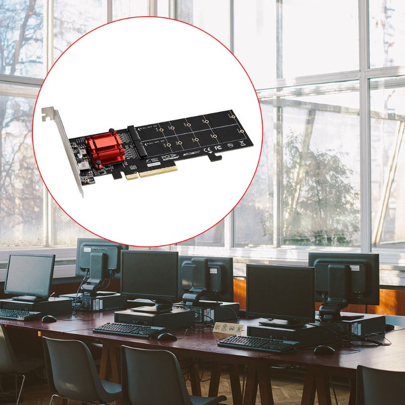 R * PCIe 3 1 x8 ASM1812 ถึง 2 พอร์ตสําหรับ M 2 SSD อะแดปเตอร์การ์ดขยาย ...