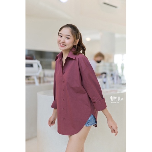 Numsha Brand เชิ้ตกระดุมหลอก/ NB21042 | Shopee Thailand