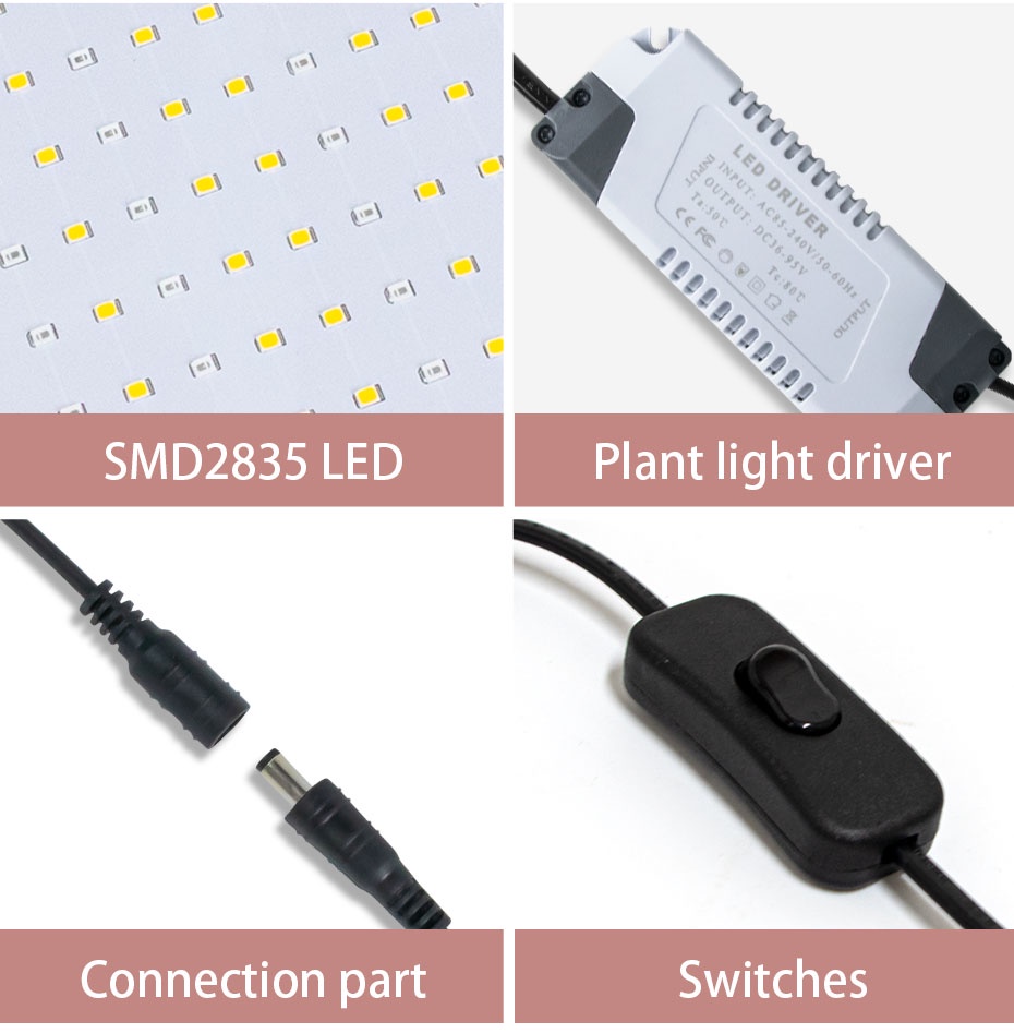 Greensindoor 1200W LED ไฟปลูกต้นไม้ SMD2835 500LEDs ไฟปลูกควอนตัมบอร์ด ...