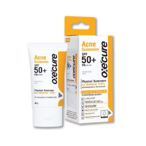 Oxe’cure acne sunscreen SPF50+ PA++++ 30 กรัม Oxecure Acne Sun 30 g ...