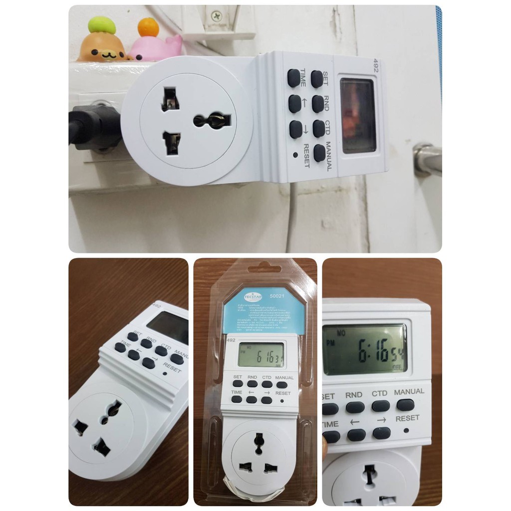 TECSTAR Weekly Digital Timer เครื่องตั้งเวลาเปิด ปิดไฟ/ เครื่องใช้ไฟฟ้า ...