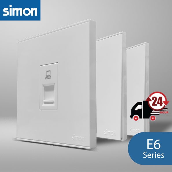 Simon E6 Series สวิตช์ / สวิตช์ & ซ็อกเก็ตเต้าเสียบ (สีขาว) | Shopee Thailand