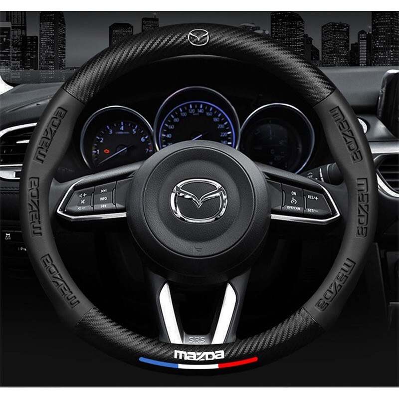 ปลอกพวงมาลัย หนังคาร์บอนไฟเบอร์ สำหรับ Mazda Mazdaspeed CX-30 CX-8 ...