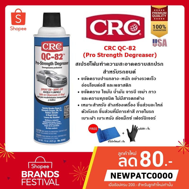 CRC QC-82 (Pro-Strength Degreaser) สเปรย์โฟมทําความสะอาดคราบสกปรก ...