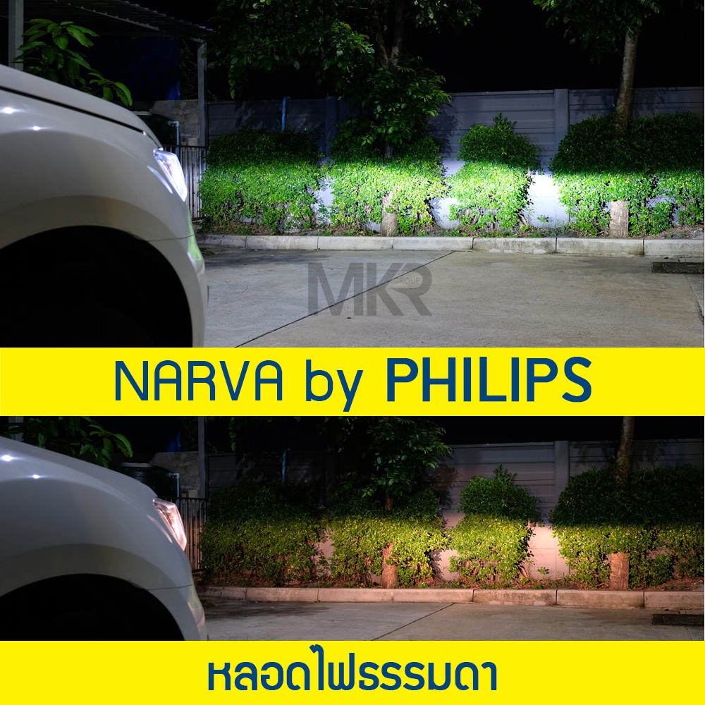 NARVA BY PHILIPS หลอดไฟหน้ารถ LED 6500K เบอร์ H1 H3 H4 H7 H8 H11 H16 ...