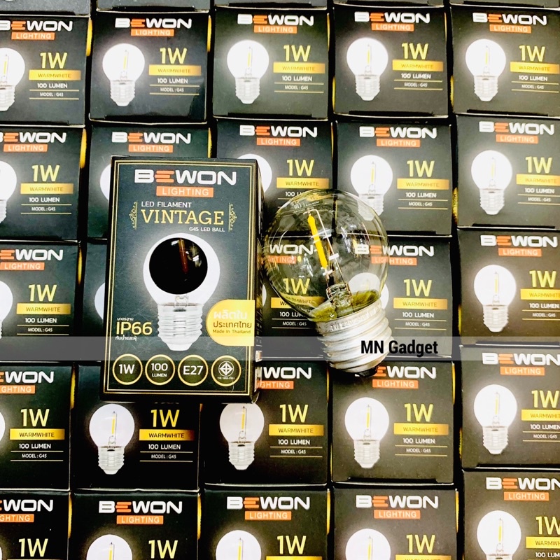 BEWON หลอดวิทเทจ หลอดไฟVintage Vintage หลอดไฟวิทเทจ LED 1W E27 Bewon แท้100% ทรงปิงปอง | Shopee ...
