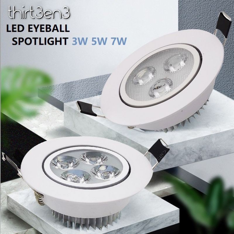 Thirt3en3 Super Bright 3W / 5W / 7W LED โคมไฟ Eyeball Spotlight รอบ LED ...