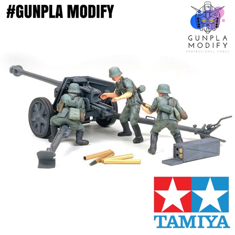 TAMIYA 35047 1/35 โมเดลประกอบ โมเดลปืนใหญ่และทหาร German 75mm Anti-Tank ...
