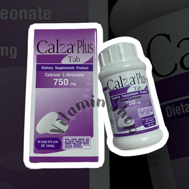 Calza Plus + MTv แคลซ่า พลัส 750mg. แคลเซียมชนิดเม็ดผสมวิตามินรวม ดูด ...