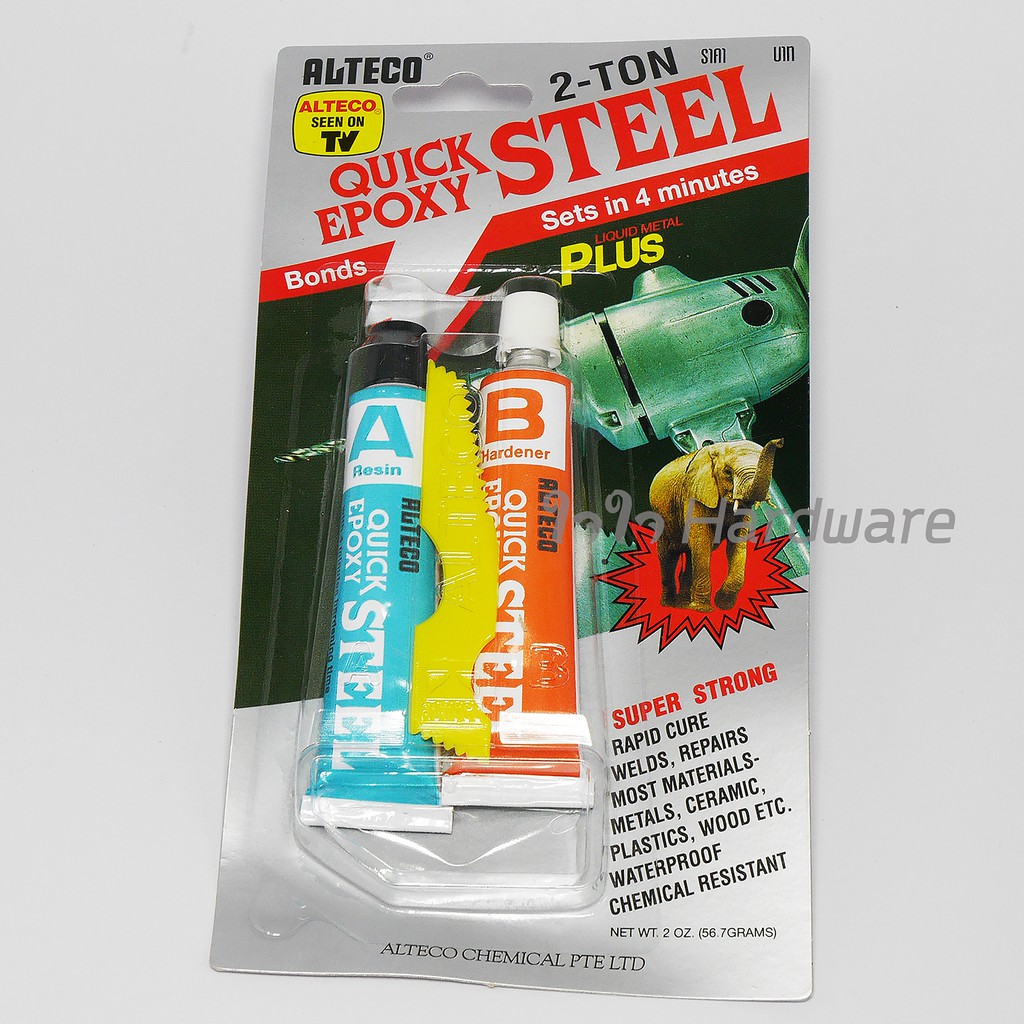 ALTECO กาว Epoxy A+B สีเหล็ก กาวอีพ๊อกซี่ 2 ตัน แห้งเร็วใน 4 นาที I25-01 | Shopee Thailand