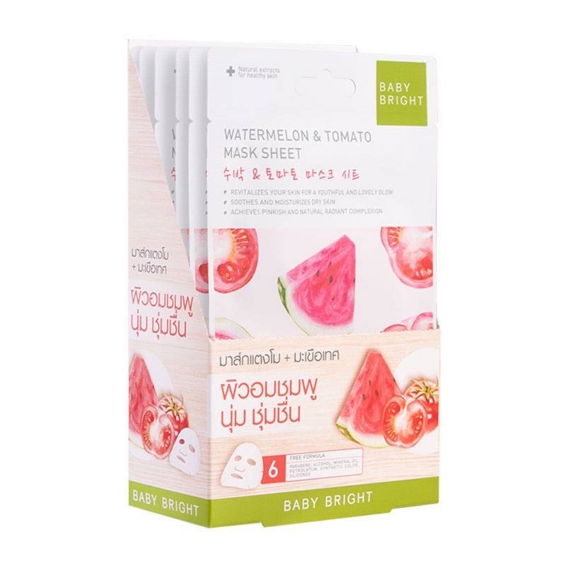 [ยกกล่อง 6 แผ่น]Baby Bright/THA Mask Sheet 20g แท้ 100% เบบี้ไบร์ท/ฑา ...