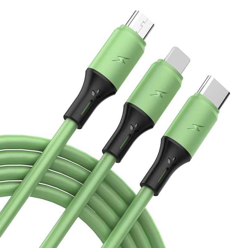 สายชาร์จ 2.4A 3 IN 1 Type C 8Pin Micro USB สําหรับ iPhone 11 Xr 8 X 7 ... สายชาร์จ 2.4A 3 IN 1 Type C 8Pin Micro USB สําหรับ iPhone 11 Xr 8 X 7 ...