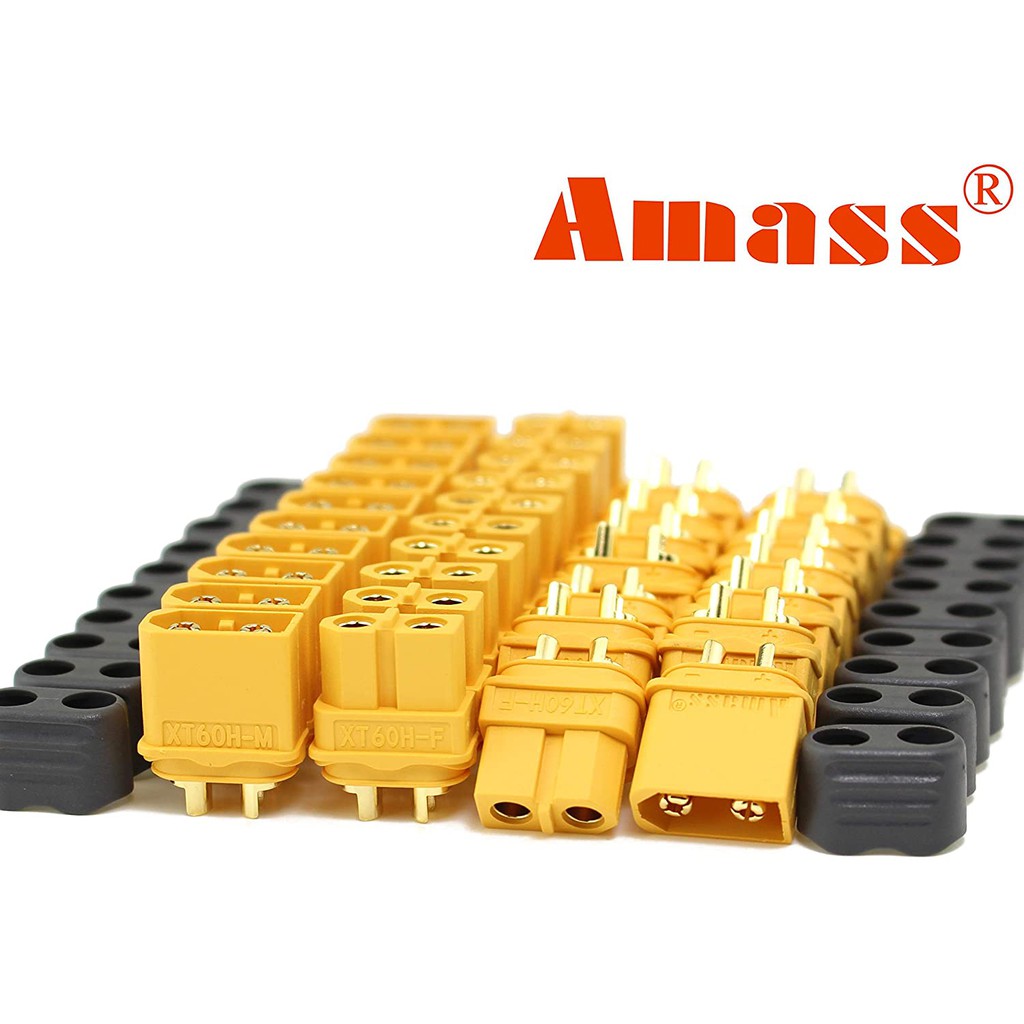 !!ของแท้ ชุบทอง!! Amass XT60 5 คู่ ขั้วต่อแบตเตอรี่ RC ปลั๊กเสียบปลั๊ก ESC Drone Connectors ...