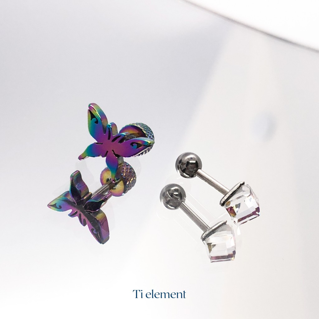 Ti element Butterfly จิวหู จิวสแตนเลส | Shopee Thailand