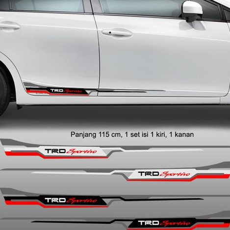 Hitam Trd Sportivo AN Yaris Black And silver Side body Sticker | Shopee ...