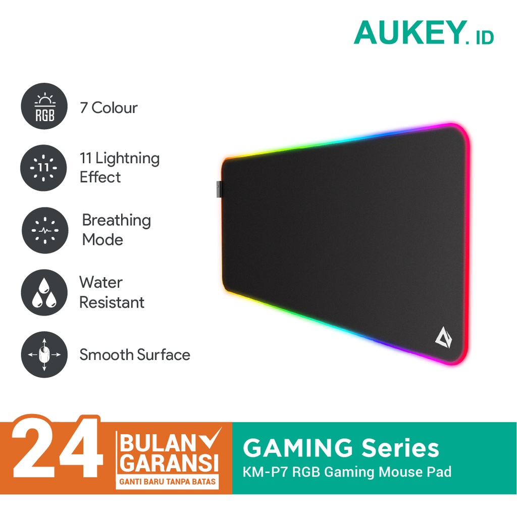Aukey KM - P7 RGB แผ่นรองเมาส์เกมมิ่ง - 500881 | Shopee Thailand