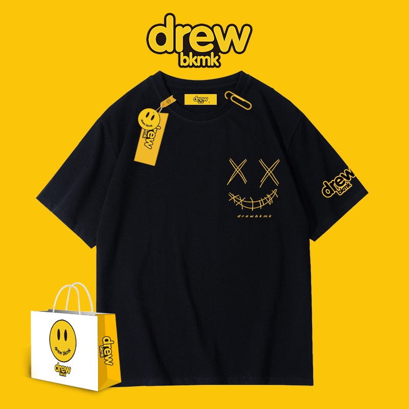Drew Smiley Face เสื้อยืดแขนสั้น ทรงหลวม สไตล์ยุโรปและอเมริกา สําหรับ ...
