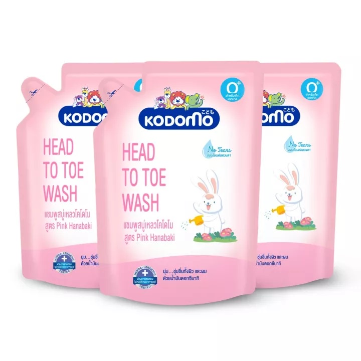 [ 3 ถุง ] KODOMO Head to Toe Wash แชมพู สบู่เหลว โคโดโม 380 มล. | Shopee Thailand