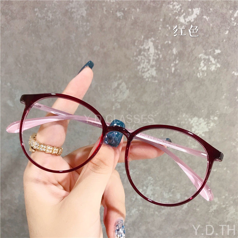 กรอบแว่นTR90 & 1.56แว่นสายตาสั้น(0-600)& แว่นตาทรงกลม อัลตร้าไลท์สุดน่ารัก &ขมับบิดได้ Unisex ...