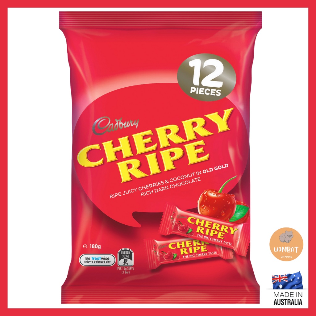 Cadbury Cherry Ripe 12 Mini Bars แคดเบอรี่ ช็อกโกแลตเชอรรี่ นำเข้า ...