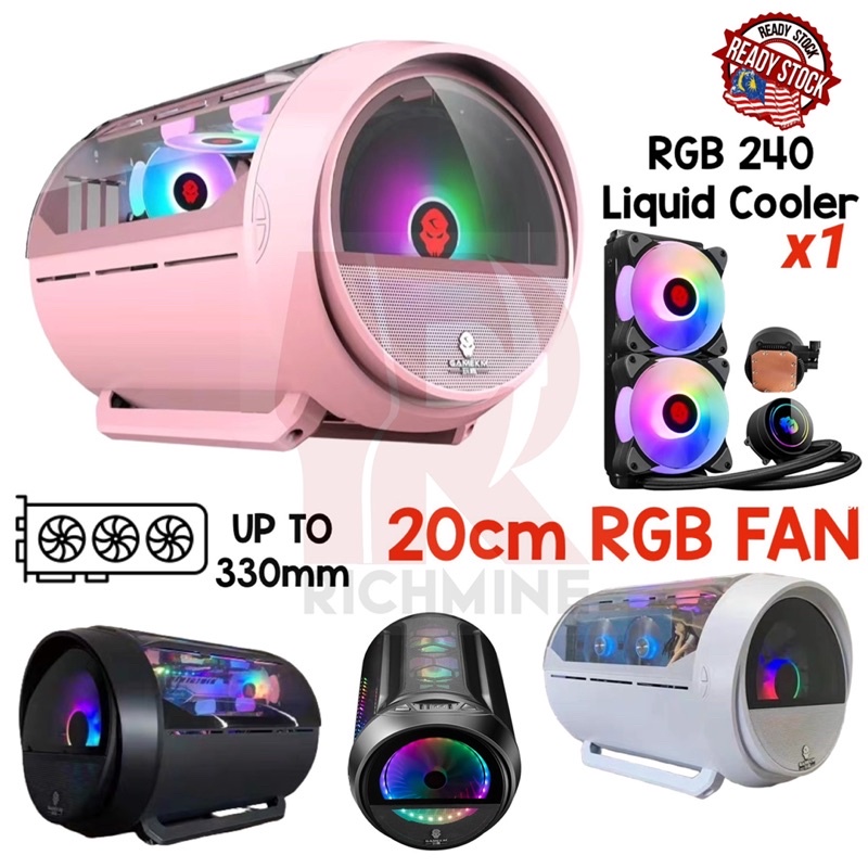 Bomb Transparent View PC Casing RGB FAN M-ATX ITX GAMING Desktop สีดํา ...