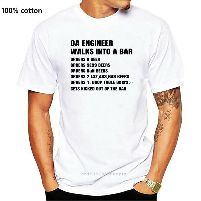 เสื้อยืด พิมพ์ลาย QA Engineer Walks Into A Bar Software Debugging(1) สําหรับผู้ชายS-5XL | Shopee ...