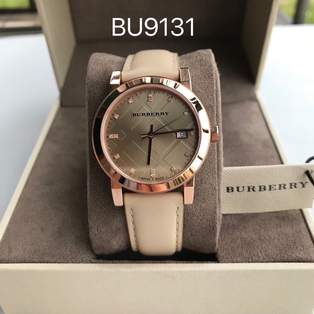 พร้อมสต็อก ！นาฬิกาผู้หญิง classic Burberry watch BU9131 diamond -34mm ...