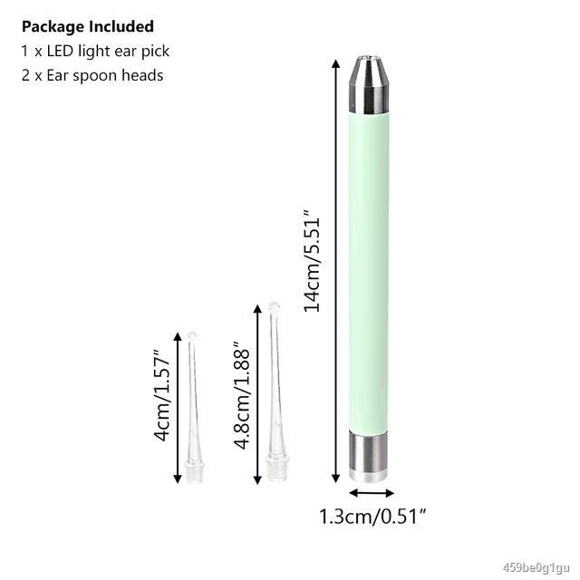 Ear Cleaner Spoon LED Flash Light Ear Wax Safe Curette Picker Visual ...