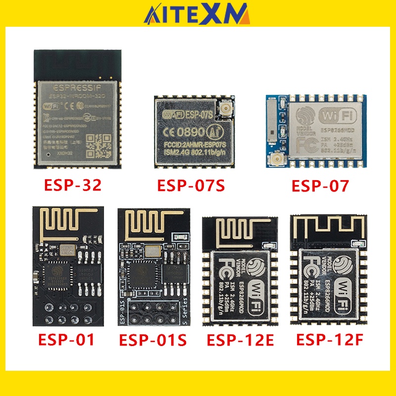โมดูลตัวรับสัญญาณไร้สาย WIFI 2.4G ESP8266 ESP-01 ESP-01S ESP-07 ESP-07S ...