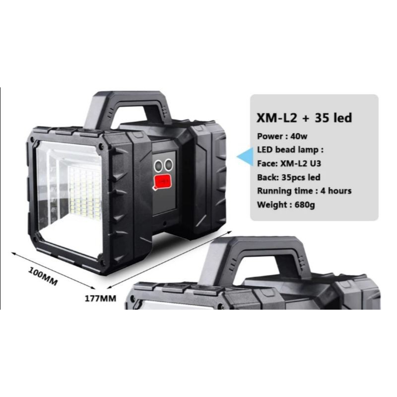 สว่างสุด ๆไฟฉาย LED กันน้ำแบบชาร์จ USB ไฟฉายมือถือไฟฉายหลอดไฟทำงานสปอตไลท์ floodling 80W(45led ...