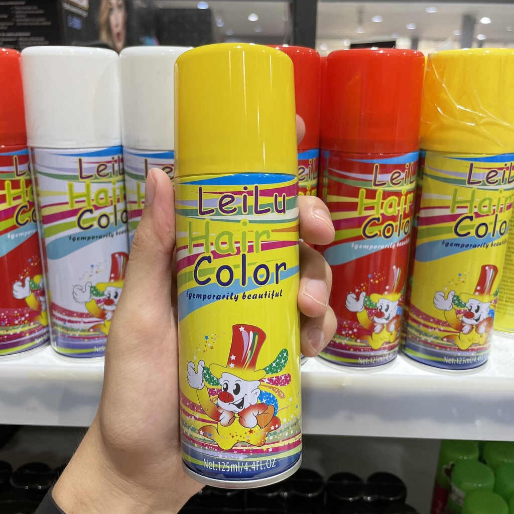 สเปรย์เปลี่ยนสีผมชั่วคราว Leilu ล้างออกง่ายกลิ่นไม่ฉุน ขนาด 125 ml ...