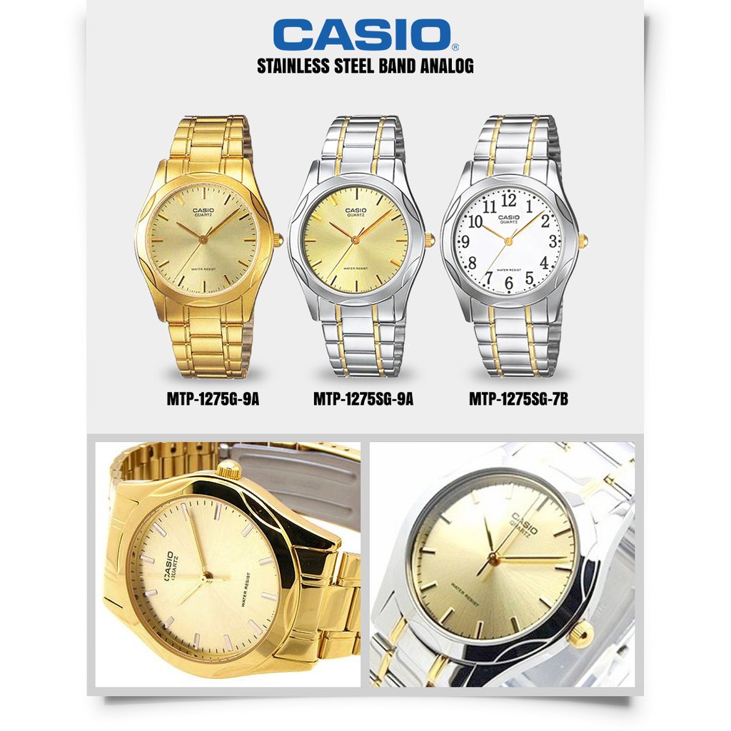 CASIO นาฬิกาข้อมือ รุ่น MTP-1275SG 2กษัตริย์ แท้ประกัน 2 ปี | Shopee ...