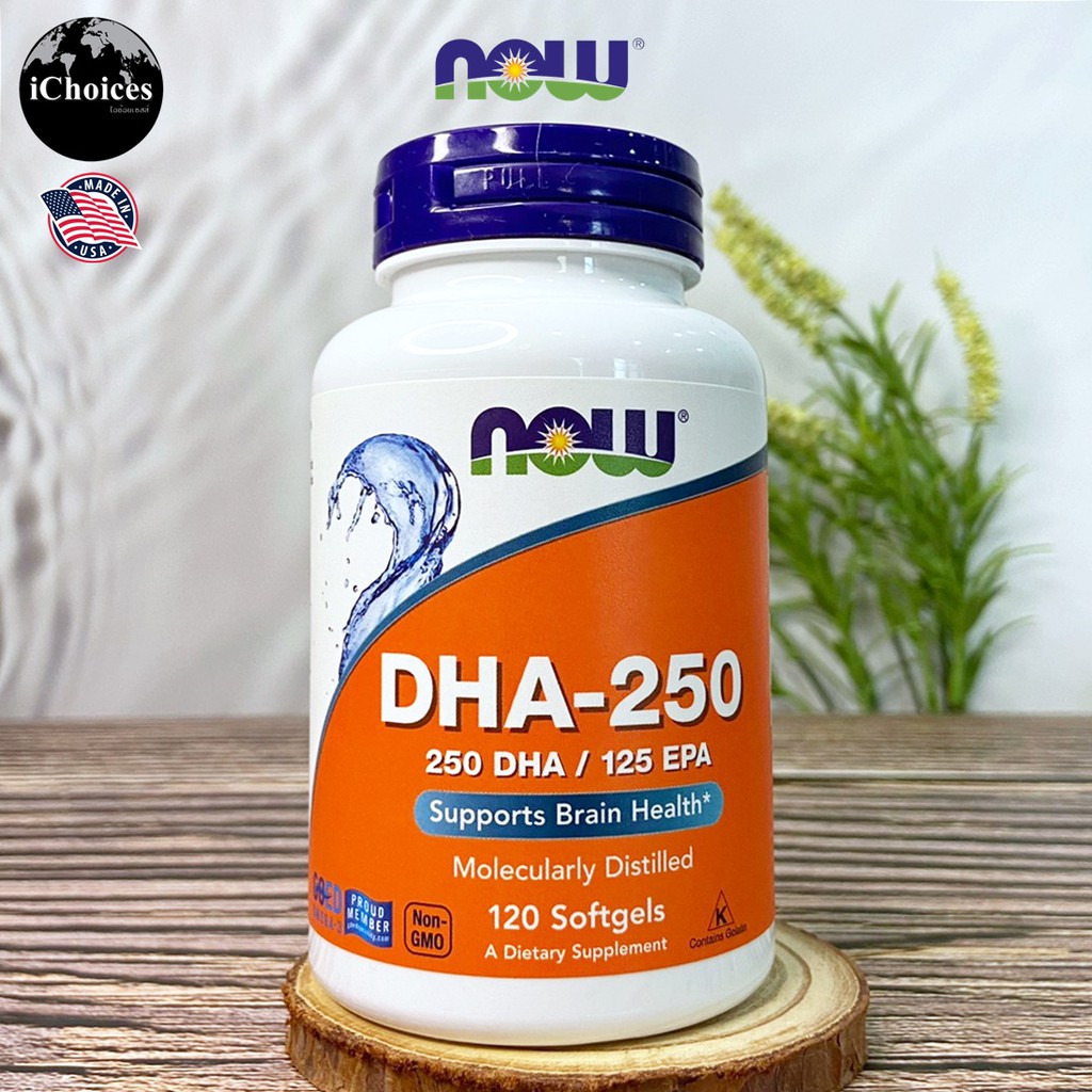 ดีเอชเอ อีพีเอ Now Foods® DHA-250/EPA-125, 120 Softgels Supports Brain Health | Shopee Thailand