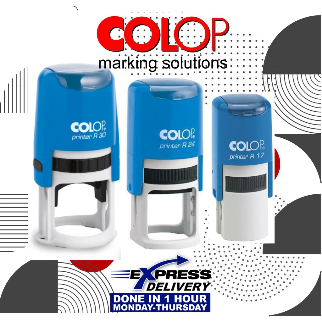 แสตมป์ยาง COLOP R17 R24 R30 COP สําหรับ 1 ชั่วโมง (สีฟ้า INK ด้านบน ...