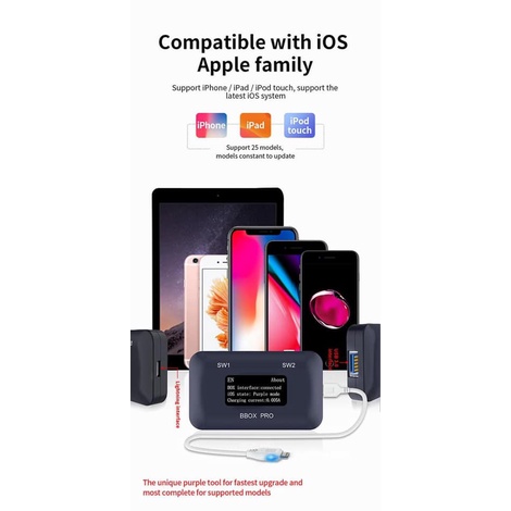 JC B-BOX PRO DFU กล่องหน้าต่าง DCSD สำหรับ IOS A7-A11หนึ่งสีม่วงโหมด ...