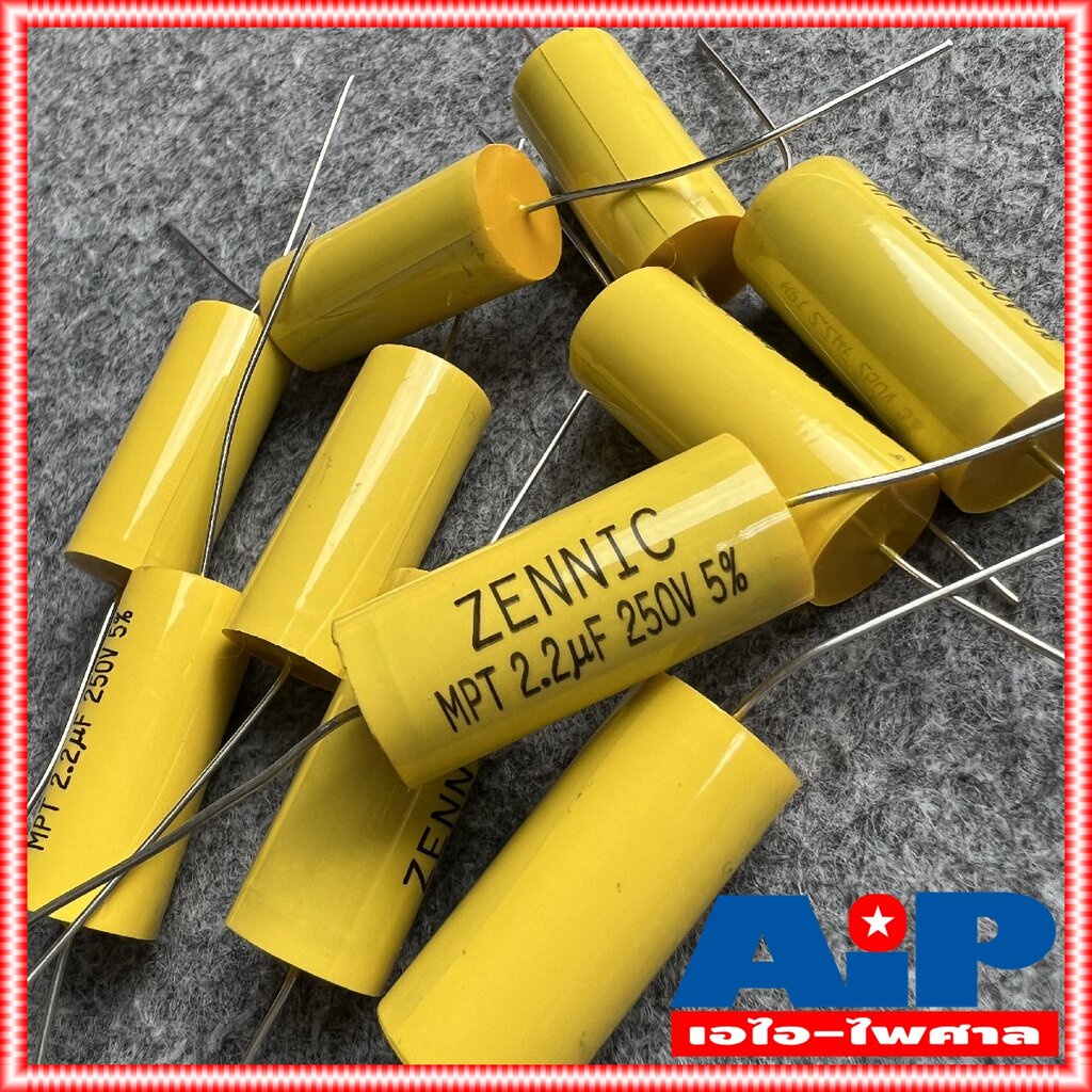 10ตัว ZENNIC C2.2/250V MPT สีเหลือง Cเสียงแหลม คาปาซิเตอร์ คอนเดนเซอร์ ซีเสียงแหลม ซ๊2.2/250 ...
