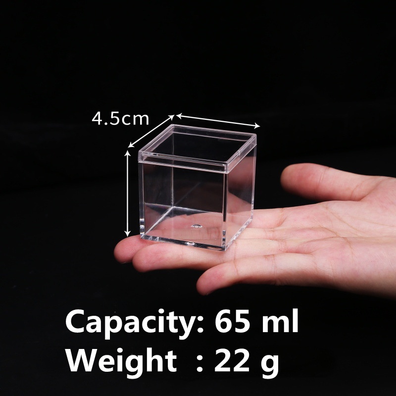 กล่องพลาสติกใส PS ทรงสี่เหลี่ยม ขนาด 2.5-12 ซม. 4.5 ซม. 5.5 ซม. 6 ซม. 6.5 ซม. 7.5 ซม. 8.5 ซม. 10 ...