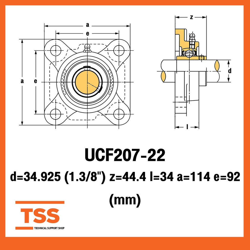 UCF207-22 ตลับลูกปืนตุ๊กตา BEARING UNITS UCF 207-22 ( สำหรับรูเพลาขนาด ...