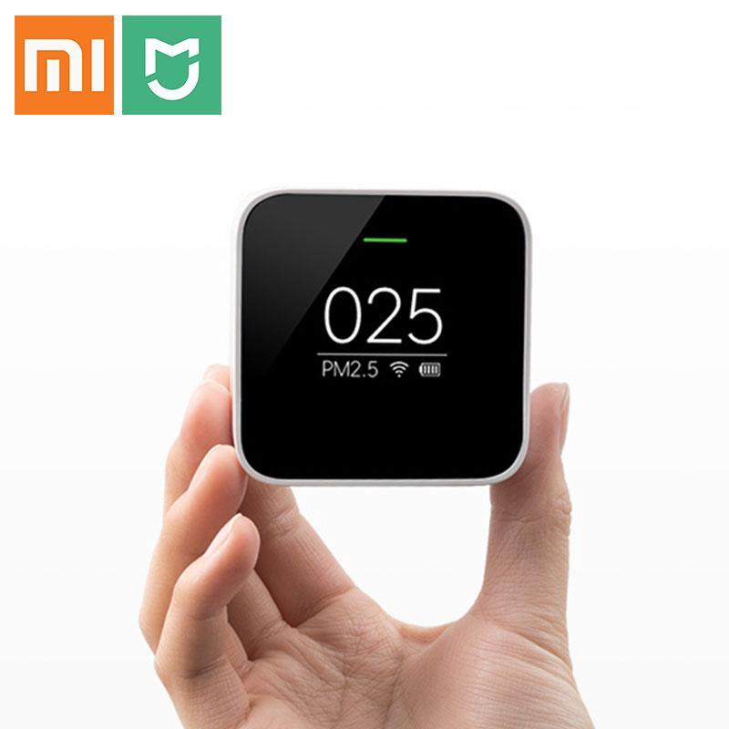 Xiaomi PM2.5 คุณภาพอากาศตรวจจับเซ็นเซอร์แบบพกพาหน้าจอ OLED Wifi 2.4 กิกะเฮิร์ตซ์มีความแม่นยำสูง ...