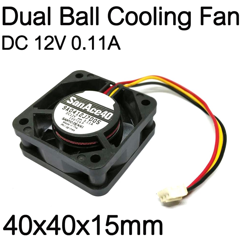 พัดลม แบบ Double Ball Bearing ขนาด 40x40 x15 mm ( Micro 3-pin Fan ...