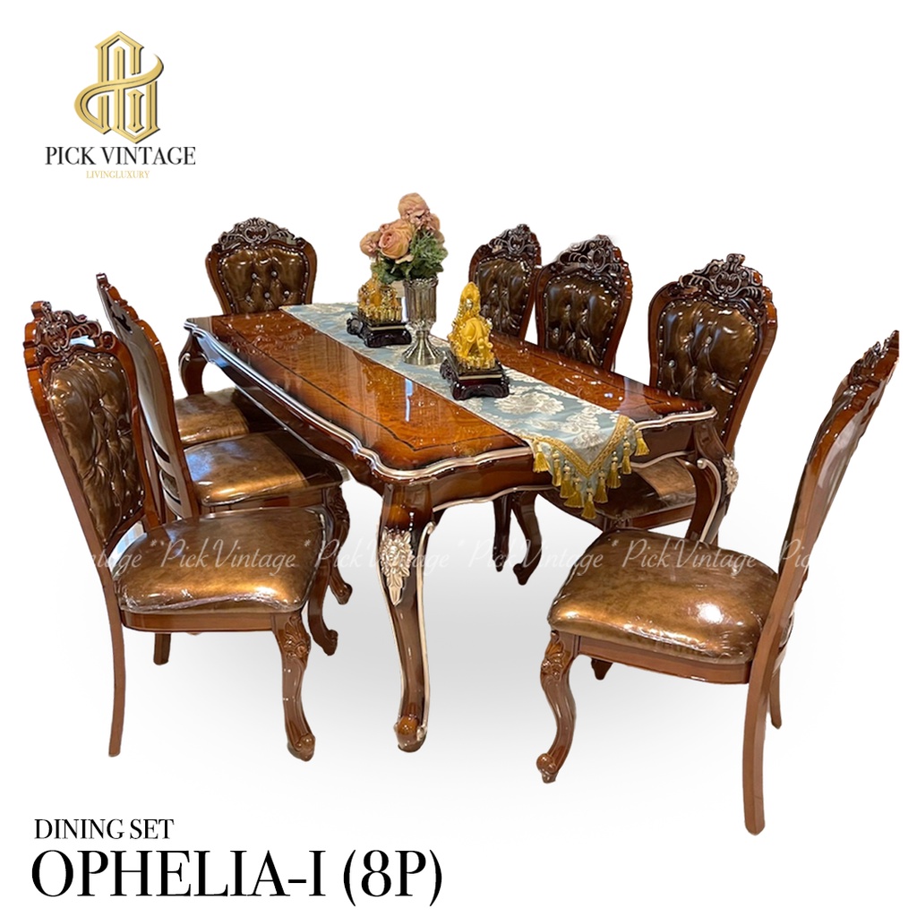 OPHELIA-I DINING SET (8P-200cm) ชุดโต๊ะอาหารหลุยส์ 8ที่นั่ง 200ซม. รุ่น โอฟิเลีย-1 | Shopee Thailand