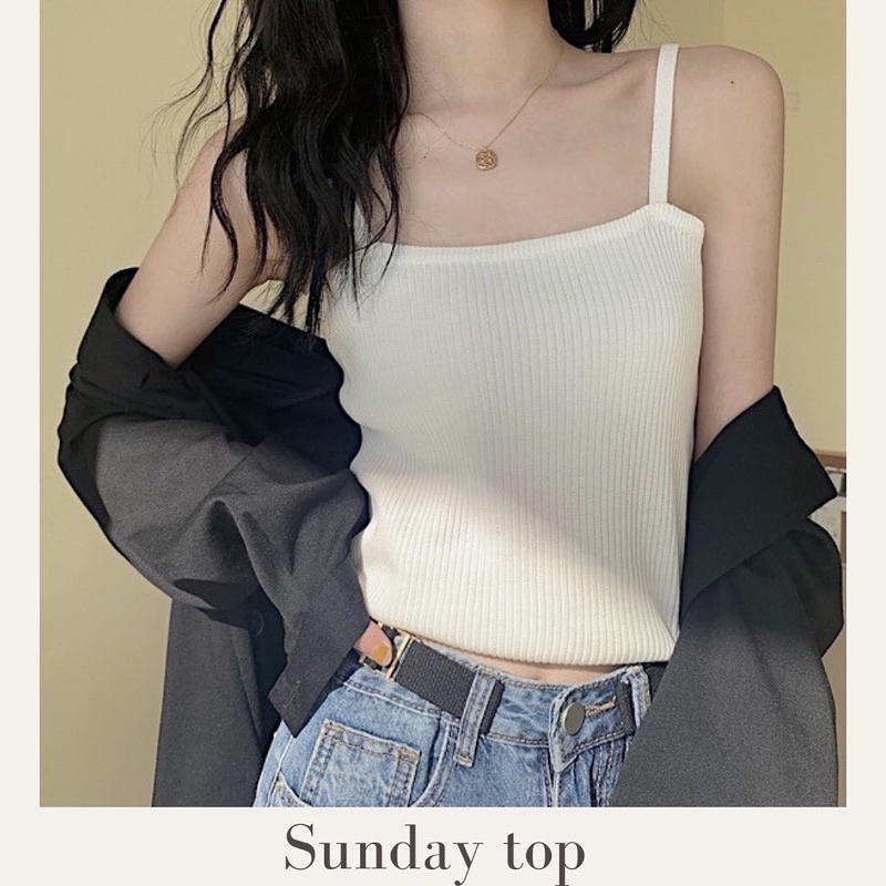 เสื้อสายเดี่ยว (Sunday top) | Shopee Thailand