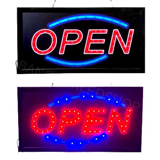 LED Sign OPEN 1ชั้น ป้ายไฟแอลอีดีสำหรับตกแต่ง 220V ป้ายตัวอักษร ป้ายไฟ ...