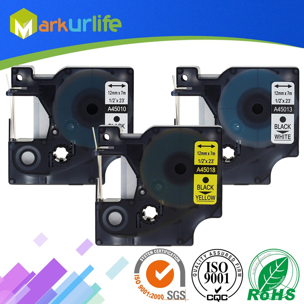 3PCS Label Maker for DYMO Self-Adhesive D1 Tape 45013, 45018, 45010 ...
