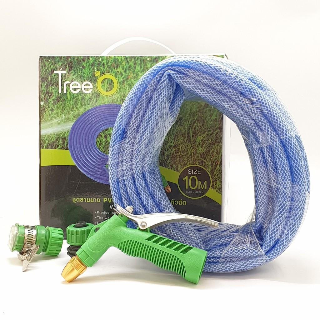 TREEO ชุดสายยาง PVC ใสถัก 1/2 นิ้ว PQS-PC15 สีฟ้า * | Shopee Thailand