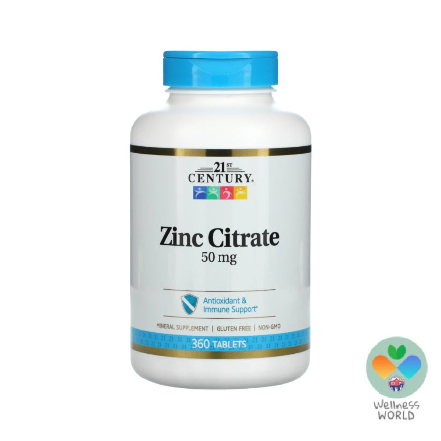[พร้อมส่ง] 21st Century Zinc Citrate / Zinc Chelate 50 mg , ซิงค์ ลดสิว ...