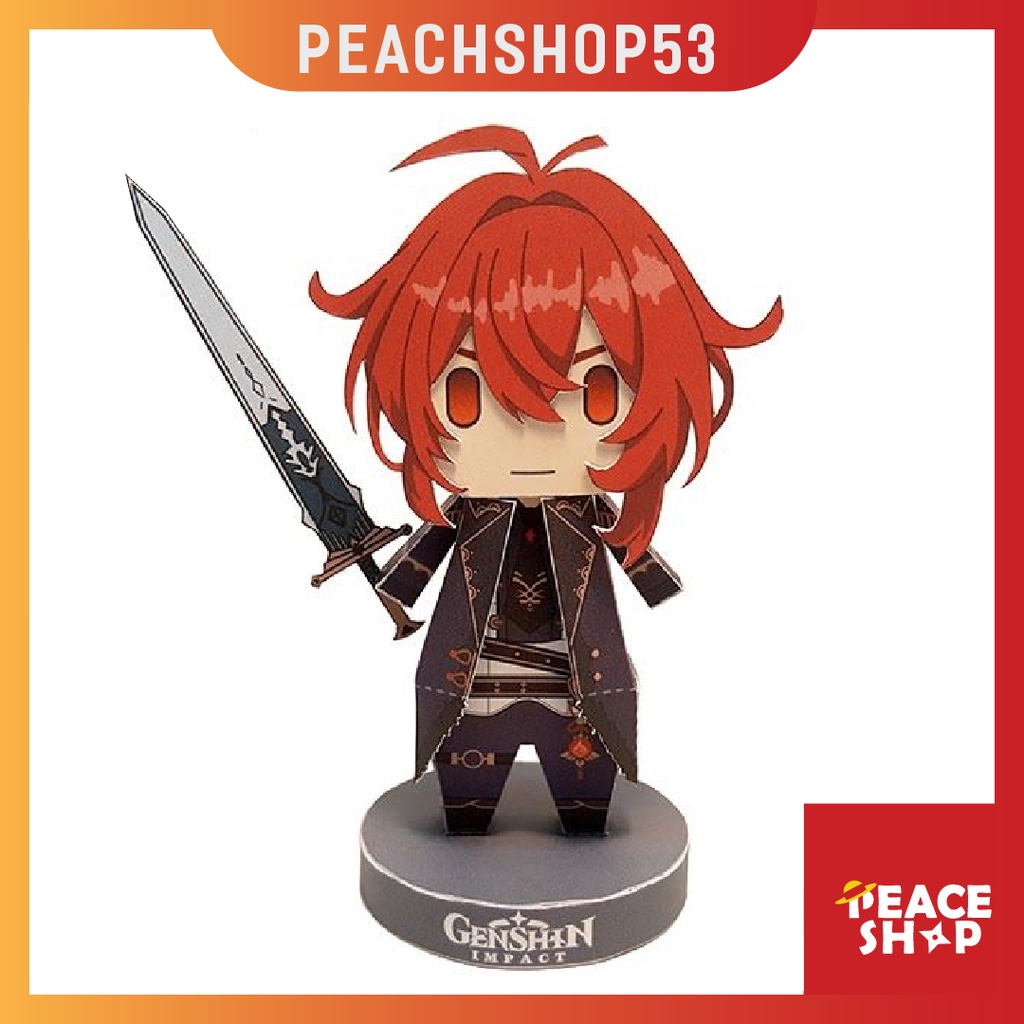 เกม Diluc Chibi Genshin Impact OS36 โมเดลกระดาษ | Shopee Thailand