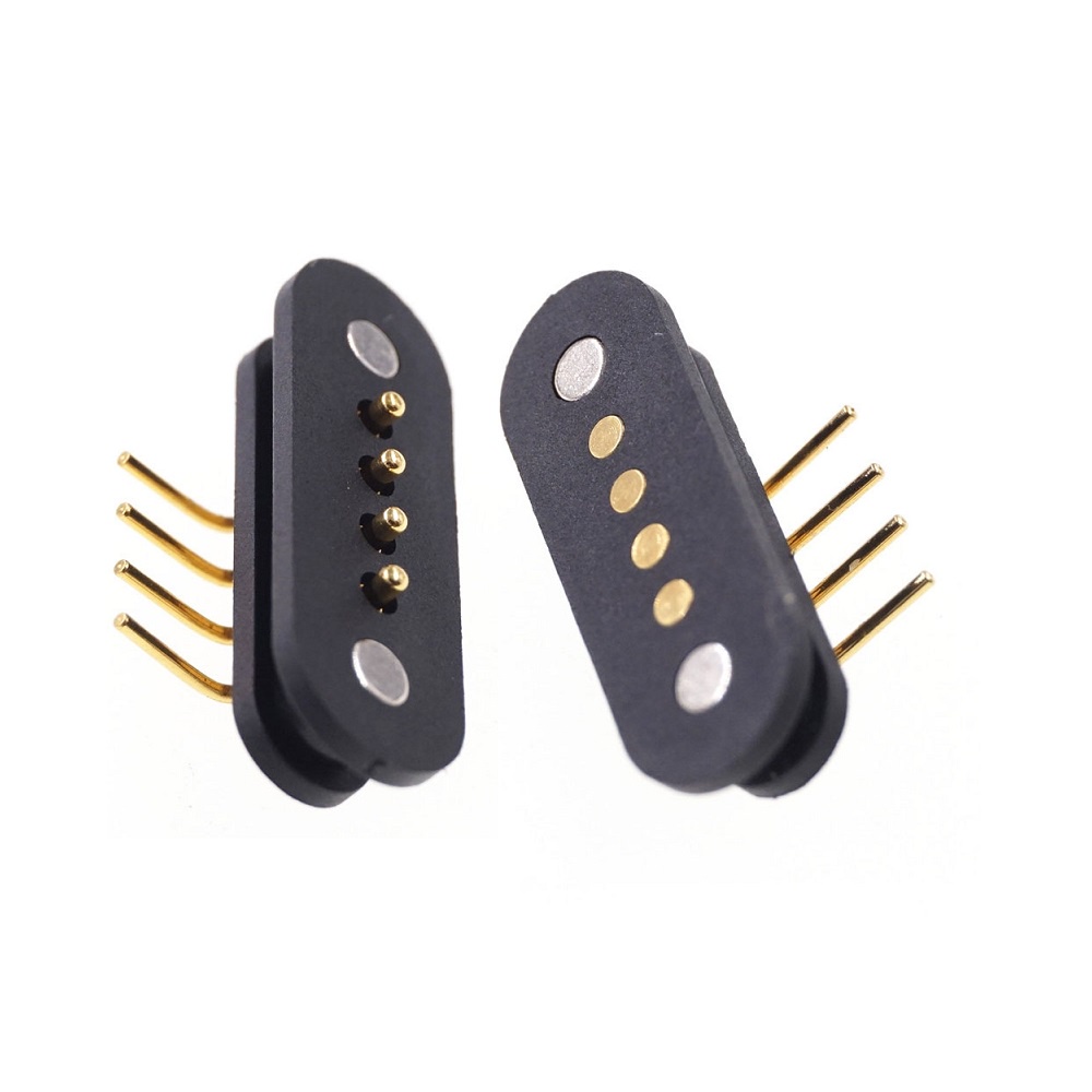 5 Pair Spring-Loaded Magnetic Pogo Pin Connector 4 Pole Pitch 2.5 ...