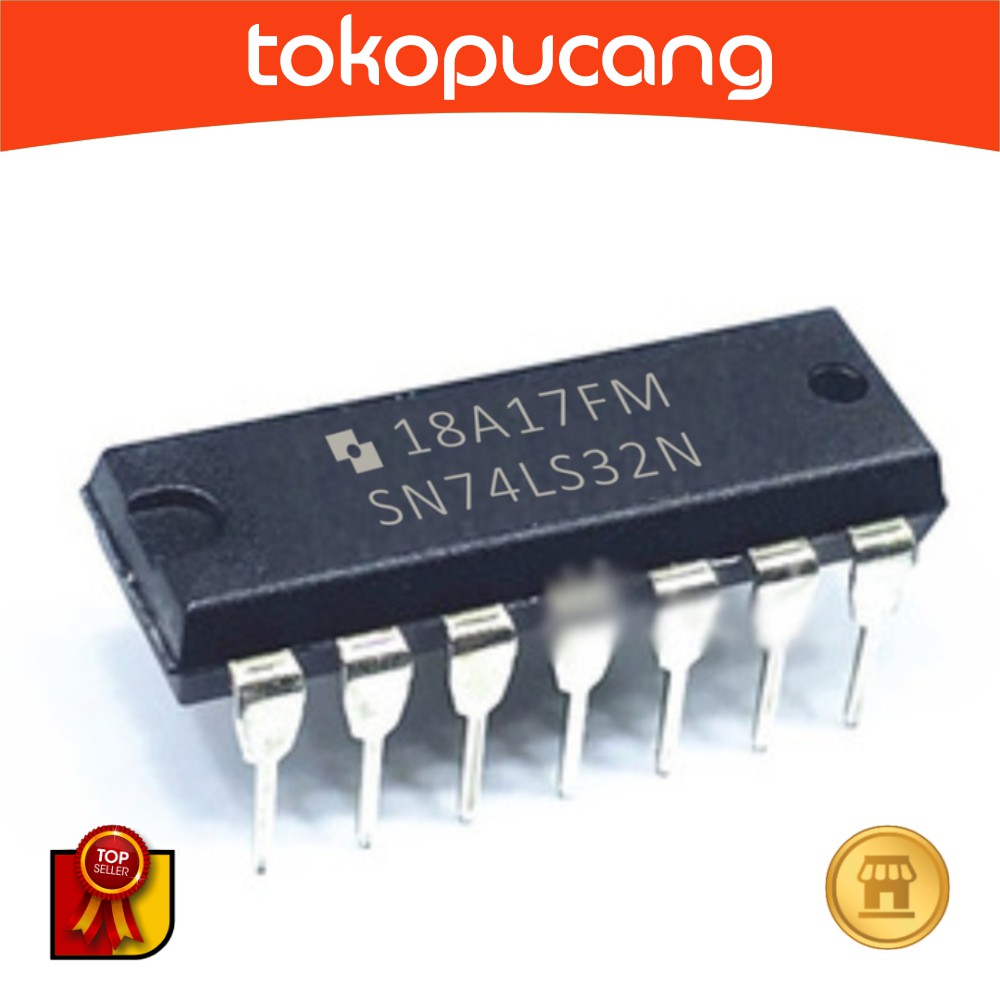 Ic TTL 7432 หรือ GATE LOGIC 74LS32 LOGIKA ทรานซิสเตอร์ SN74LS32N ...