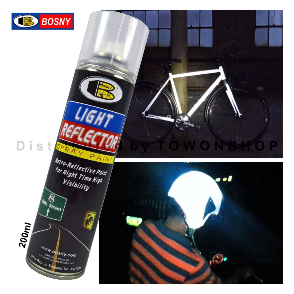 BOSNY สเปรย์สะท้อนแสงไฟ พ่นเสาที่จอดรถ LIGHT REFLECTOR SPRAY PAINT ...